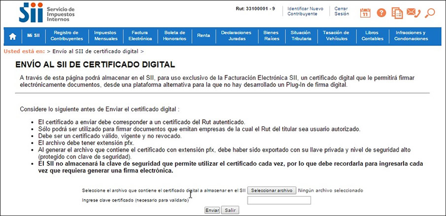 Centralizar Certificado Digital en el SII Centralizar Certificado Digital en el SII